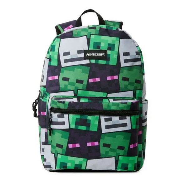 Minecraft | Other | Minecraft Unisex Creepers Printed Backpack Green ...
